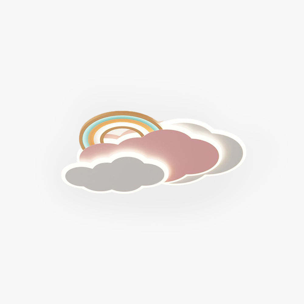 Cloud Rainbow Flush Mount Ceiling Light Three Colour Change Pink White ...
