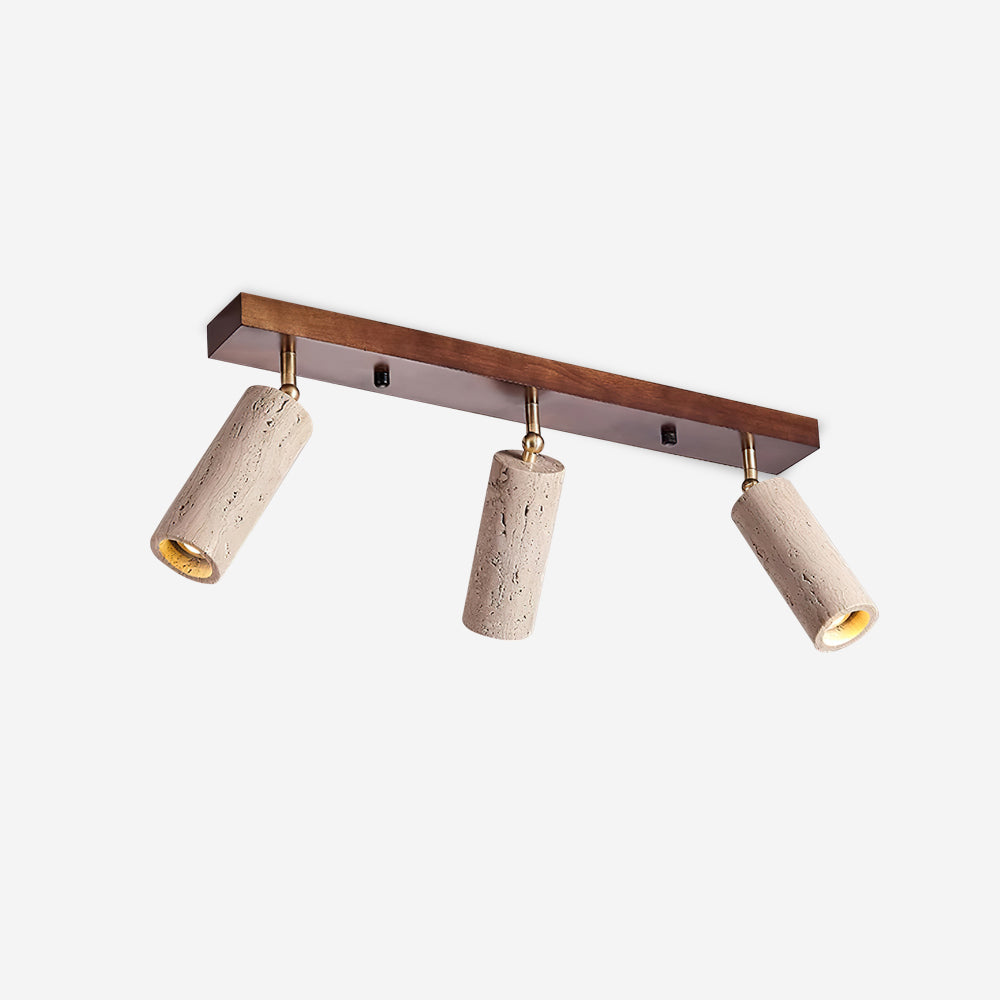 Walnut Canopy Ceiling Spotlight With Three Adjustable Heads Dimmable ...